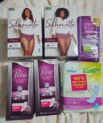 Lot of Incontinence pads, liners, & underwear (Poise, Tena, Depends) | eBay