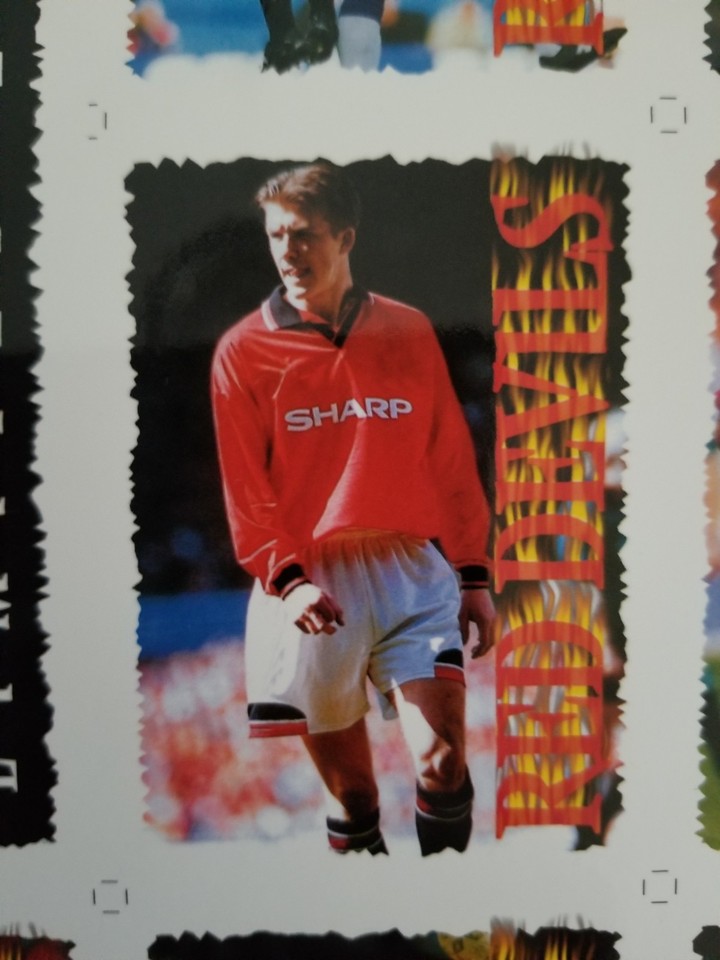 1995 RAVEN RED DEVILS UNCUT SHEET DAVID BECKHAM ROOKIE CARD (only 500 ...