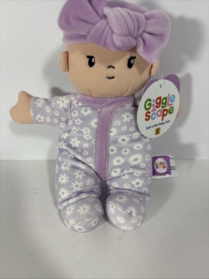 Gigglescape Giggle Scape Plush Baby Doll Girl Purple Flower Soft Lovey ...
