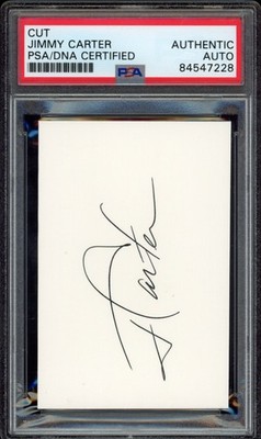 President Jimmy Carter Signed Autograph (2.5x3.5) (PSA & DNA Certified ...