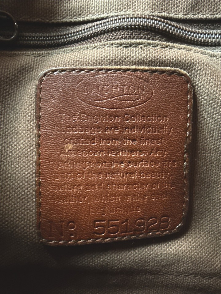 Vintage Brighton Brown Leather Out West Bucket Handbag Purse w/Silver ...