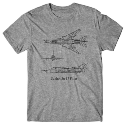 Military T-shirt - Sukhoi Su-17 Fitter plane jet fighter Tee shirt gift ...