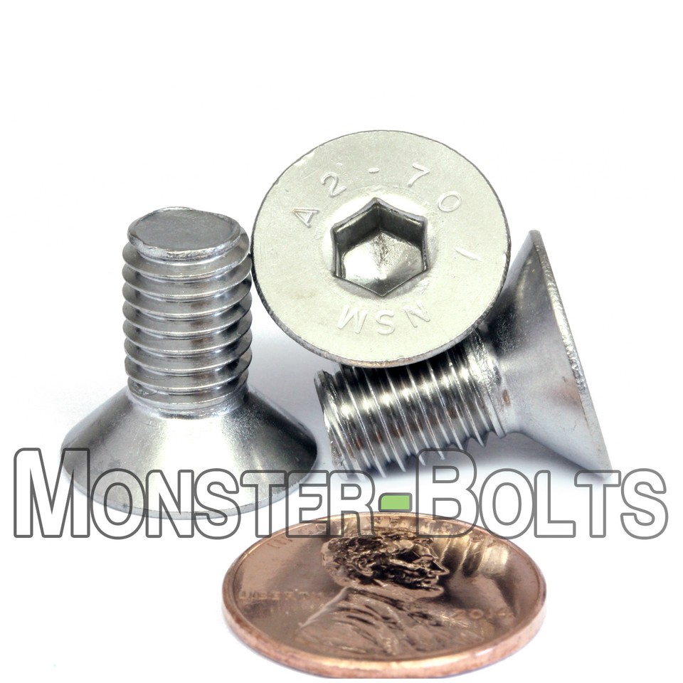 M8 Stainless Steel Flat Head Socket Cap Screws A2, Metric DIN 7991 1.25 ...