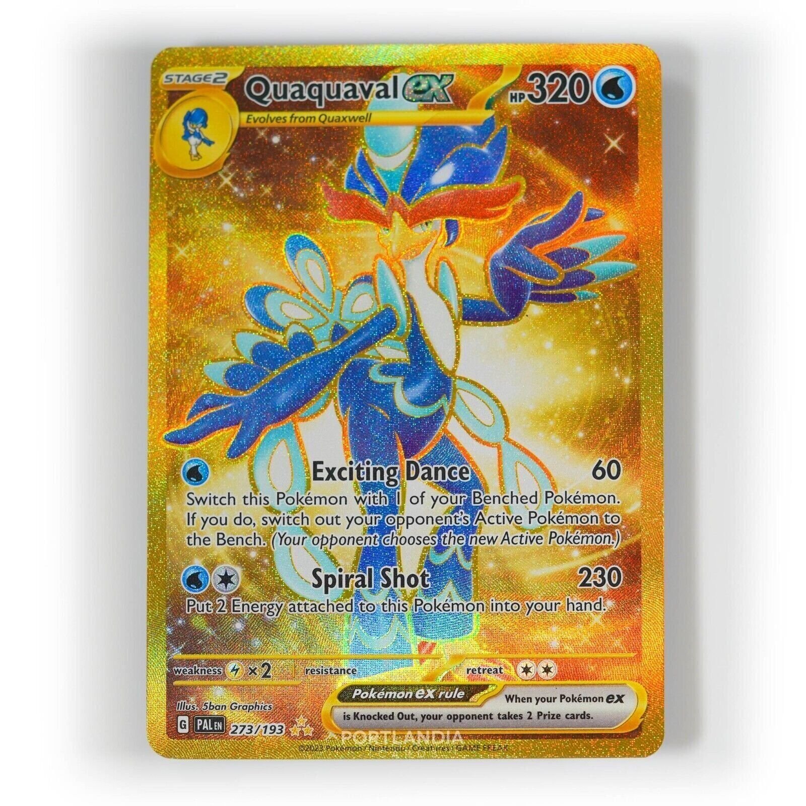 Pokemon - Quaquaval ex - 273/193 - SV Paldea Evolved - Gold Secret Rare ...