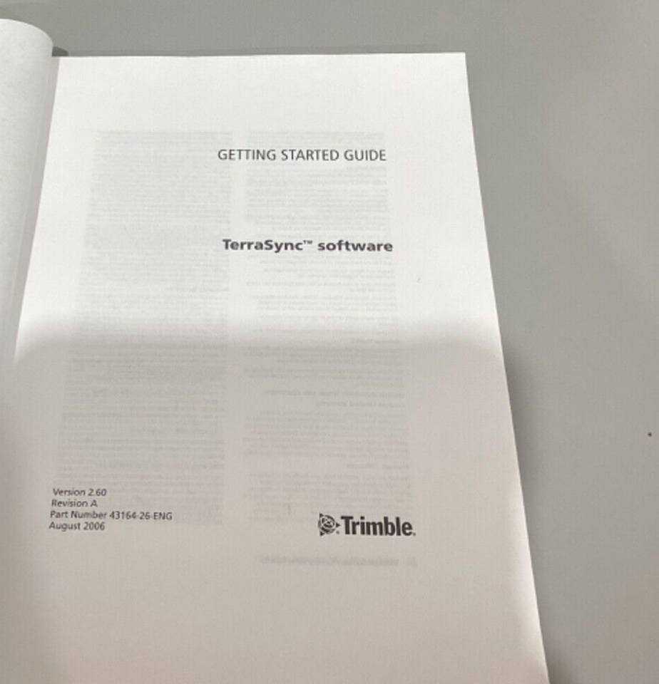 Trimble TerraSync Software Getting Started Guide V. 2.60 | eBay