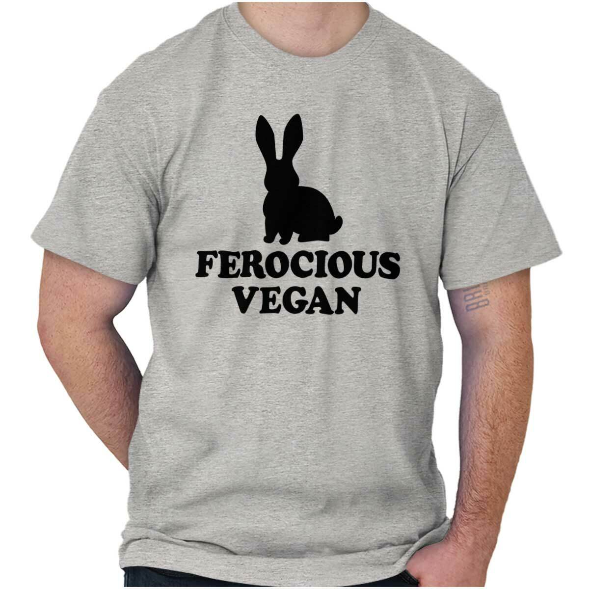 Funny Ferocious Vegan Bunny Rabbit Humor Womens or Mens Crewneck T ...