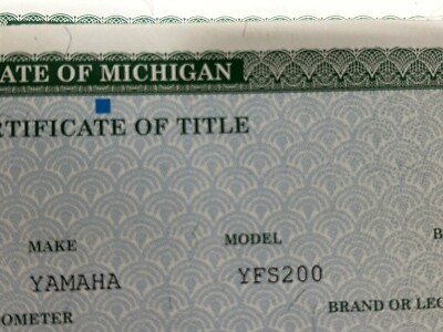 88-00 Yamaha Blaster Frame MATCHING PAPERWORK Complete vin number | eBay