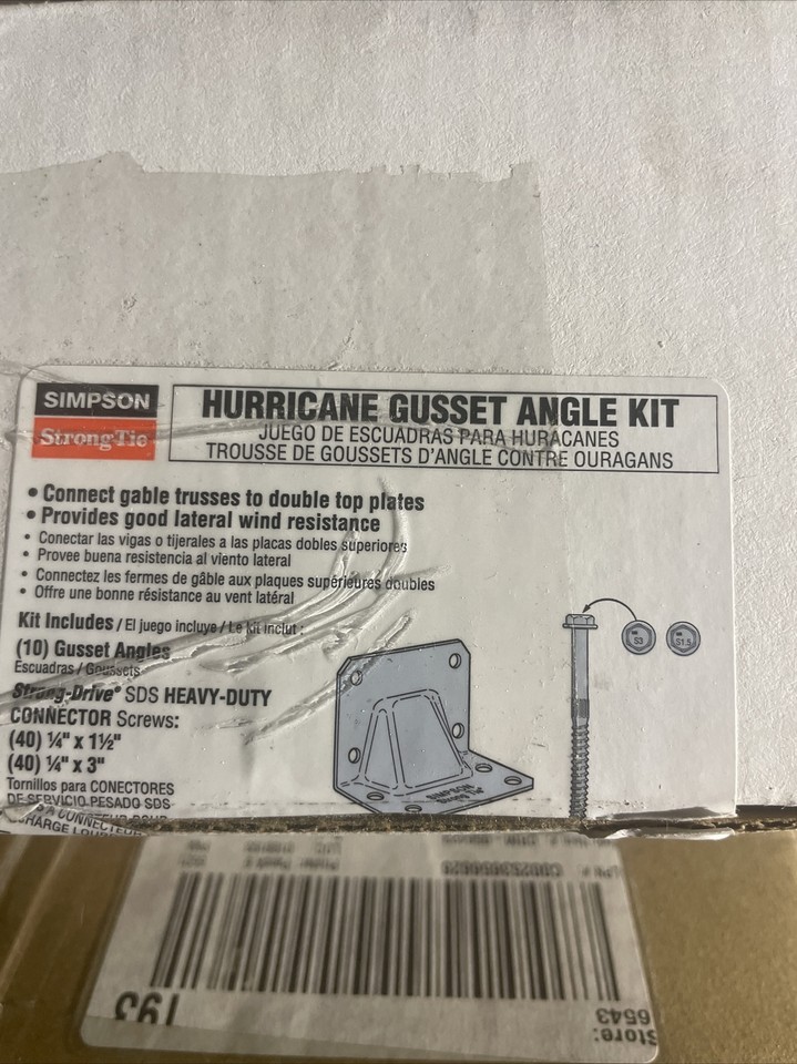 Simpson Strong Tie HGA10KT Gusset Angle Bracket Kit (10 HGA10's with ...