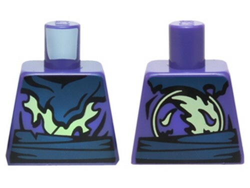 LEGO 973pb2084 Torso Ninjago Tattered Dark Blue and Yellowish Green ...