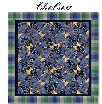 CHELSEA QUILT FABRIC KIT in Blue Colorway - 38" x 38" Yuko Hasegawa | eBay