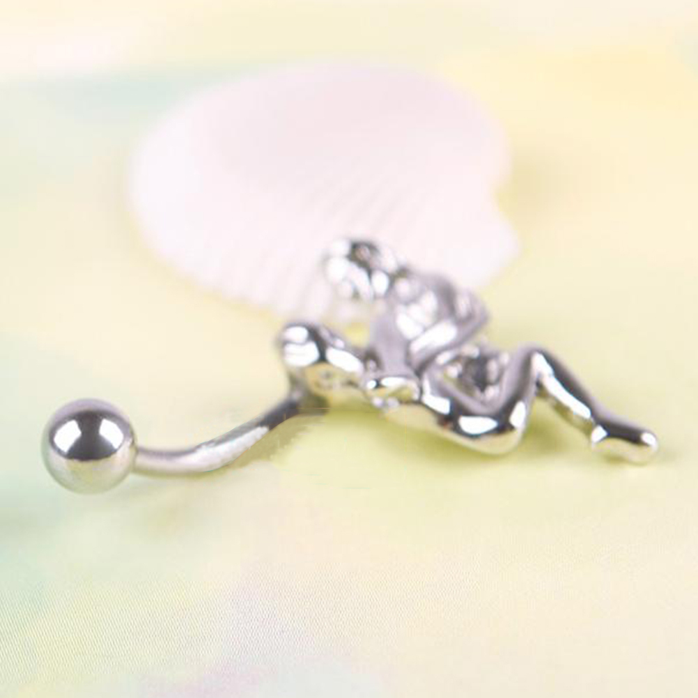 New Ball Button Barbell Bar Belly Navel Ring Body Piercing For Lovers B ...