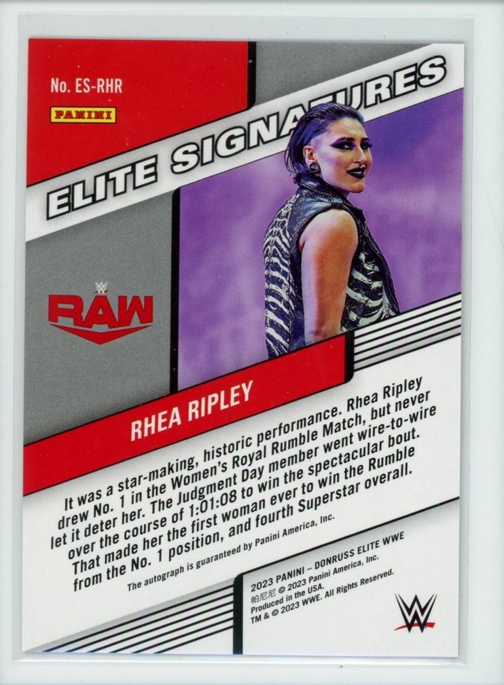 2023 PANINI DONRUSS ELITE WWE ELITE SIGNATURES AUTO RED RHEA RIPLEY /49 ...