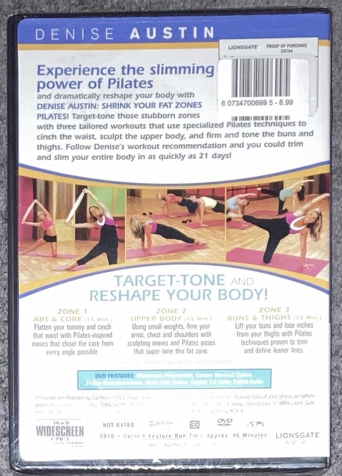 Denise Austin: Pilates DVD Shrink Your Fat Zones 21 Days To Trim & Thin ...
