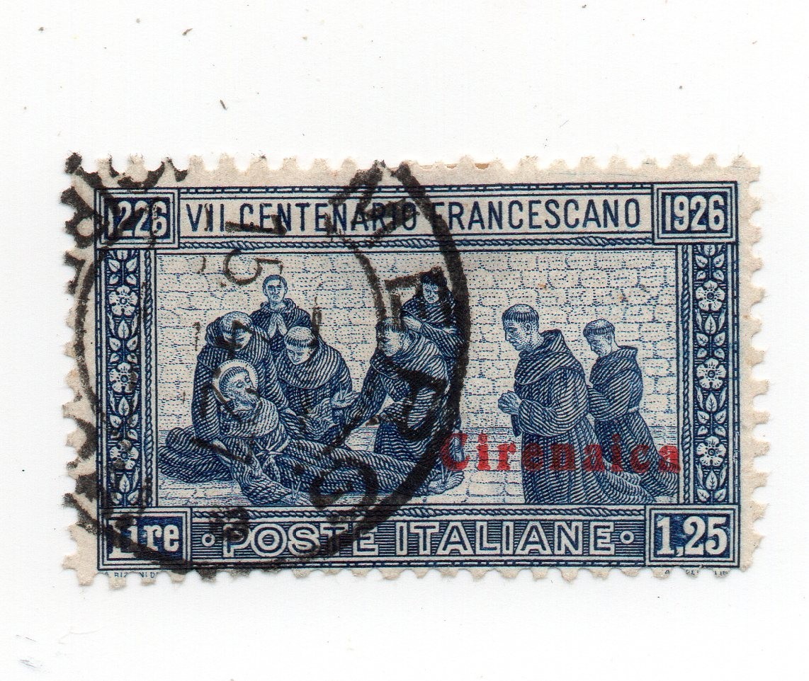 Cirenaica 1926 San Francesco 1,25L. azzurro . Annullo originale MERG | eBay