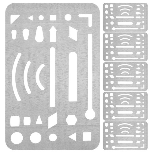 6 Pcs Stainless Steel Drawing Eraser Templates for School and Office ...