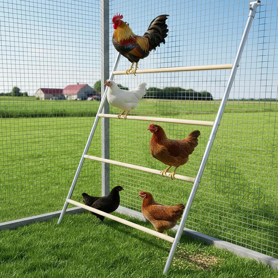 Chicken Roosting Perch, 4-Tier Roost Bars Ladder Climbing Frame for ...
