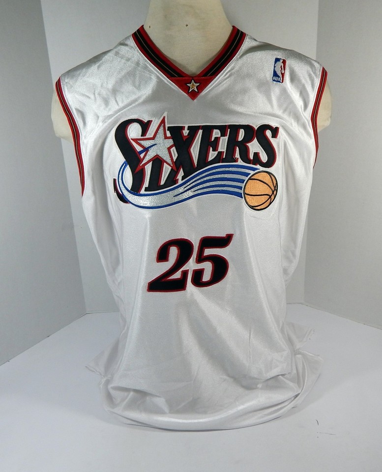 2002-03 Philadelphia 76ers Damone Brown #25 Game Issued White Jersey 50 ...