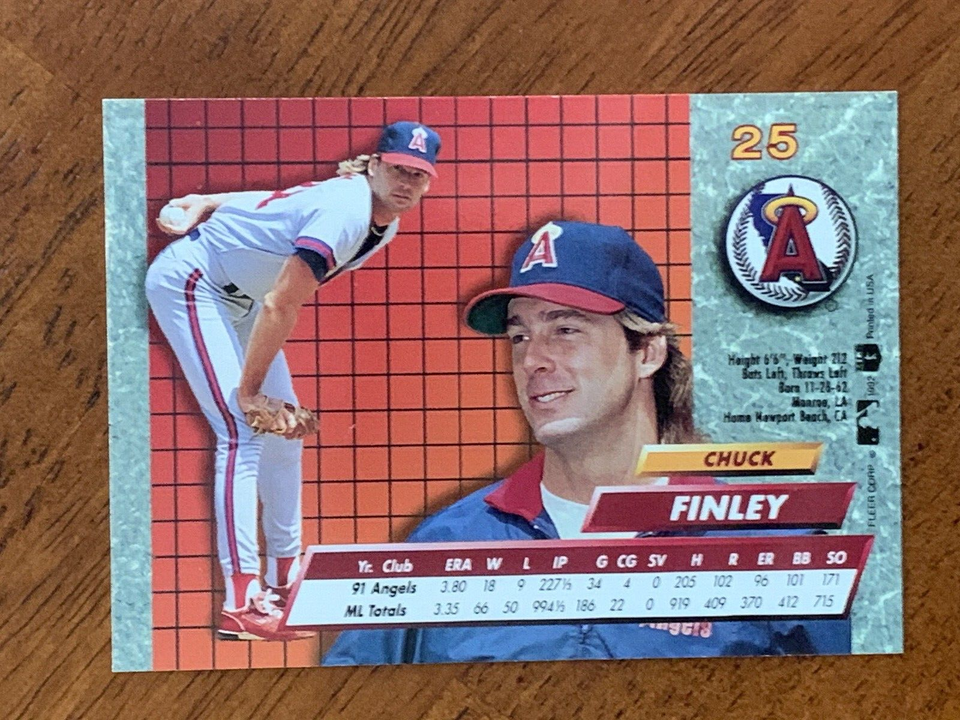 1992 Fleer Ultra #25 - Chuck Finley, California Angels - Mint | eBay
