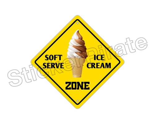 *Aluminum* Soft Serve Ice Cream Zone Funny Metal Novelty Sign 12"x12 ...