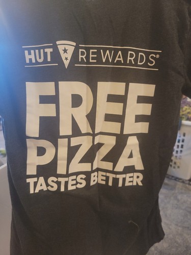 Pizza Hut Womens Employee Uniform T-Shirt, HUT REWARDS, FREE PIZZA ...
