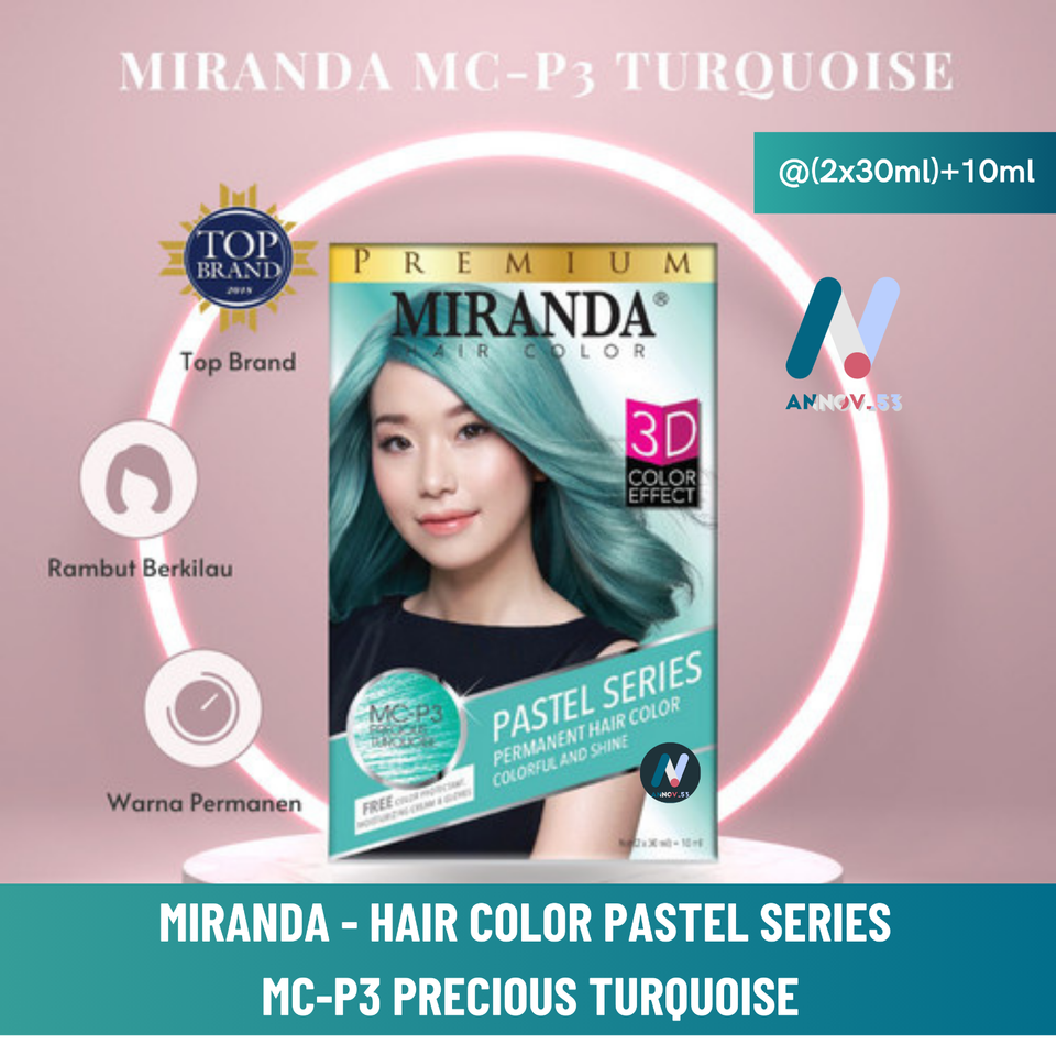 2X MIRANDA 3D Permanent Hair Dye Shine Color Pastel #MC-P3 Precious Turquoise | eBay