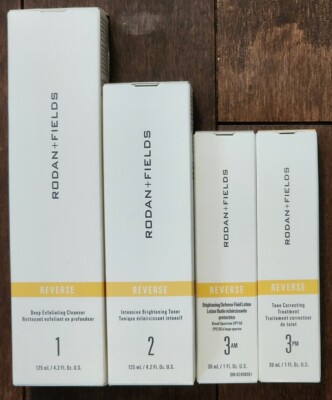Rodan + and Fields Reverse Skin Brightening Regimen 4 Piece Set Kit ...
