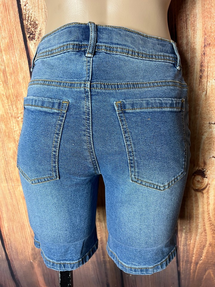 BNWT Unisex Sz 10 Anko Iight Wash Blue Denim Zip Fly 5 Pocket Shorts ...