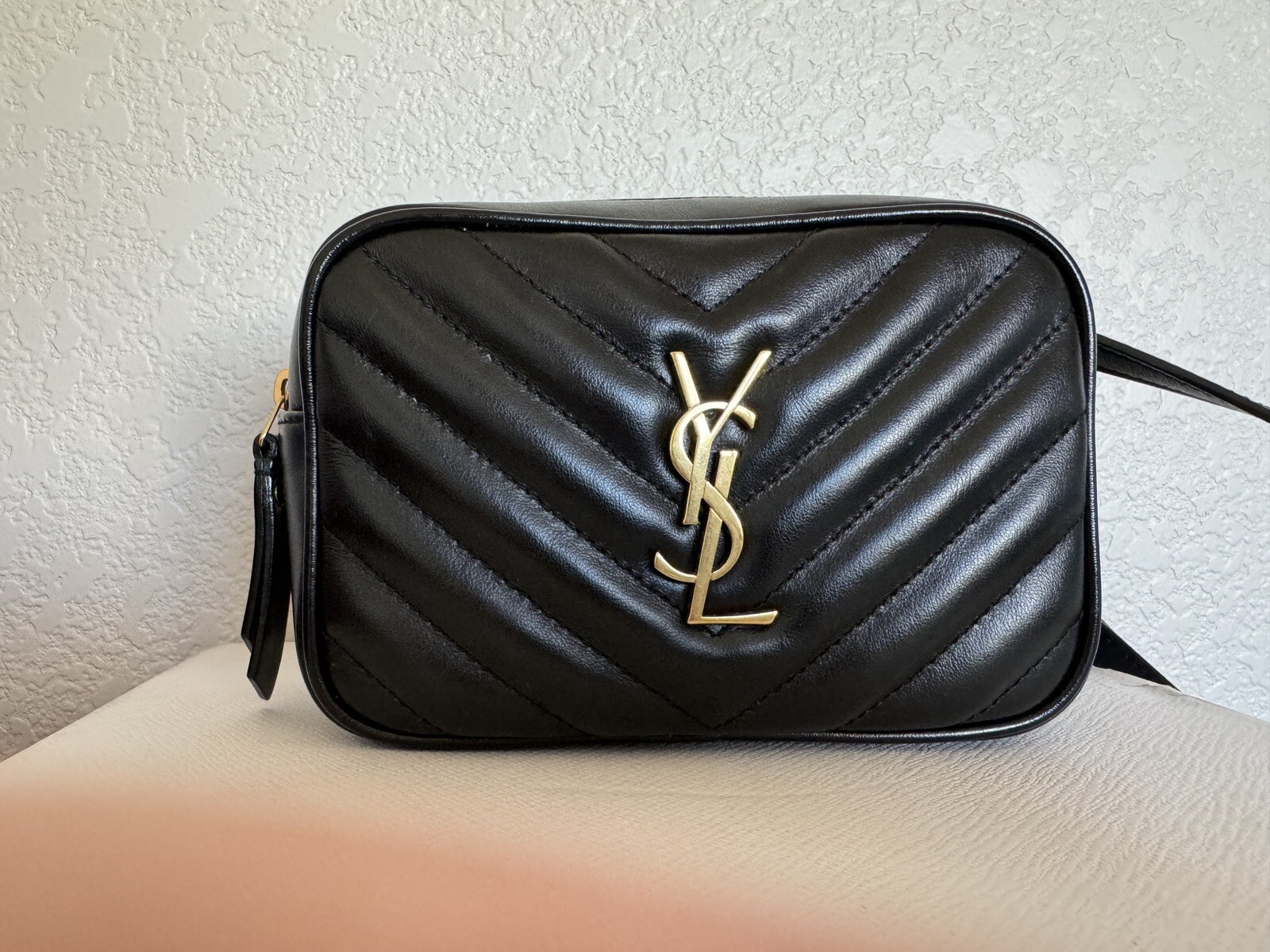 Yves Saint Laurent Mini Camera Lou Black Leather Belt Bag | eBay