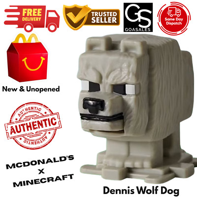 Minecraft Happy Meal Dennis Wolf Dog Toy (rare) - Minecraft Movie ...