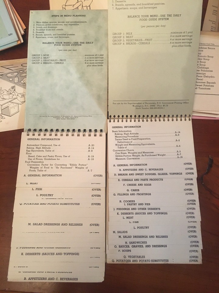 1974 Armed Forces Recipe Service & Index Cards US Army Navy Air Force ...