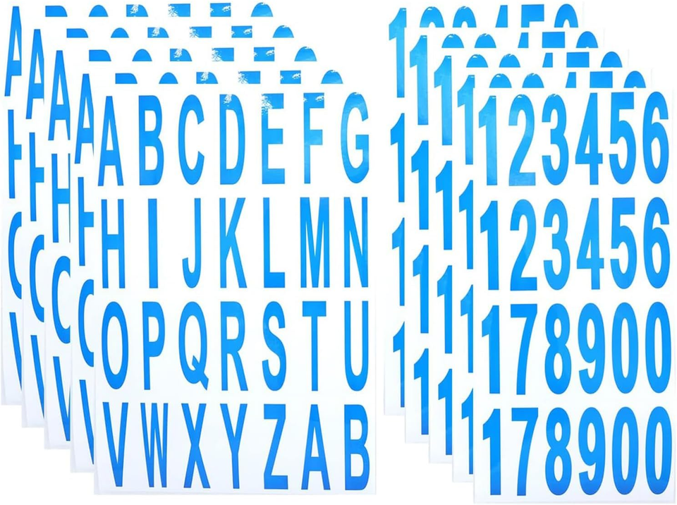 10 Sheet 3 Inch Mailbox Numbers and Letters Cut Classic Style Self ...