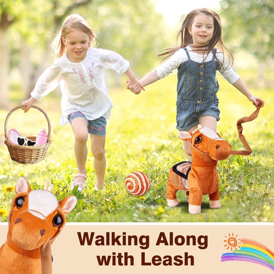 Walking Pony Musical Singing Dancing Plush Interactive Pony Walk Along ...