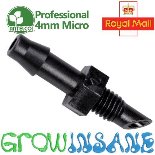 Antelco Barb x Thread 4mm Micro Tube Connector Garden Irrigation ...