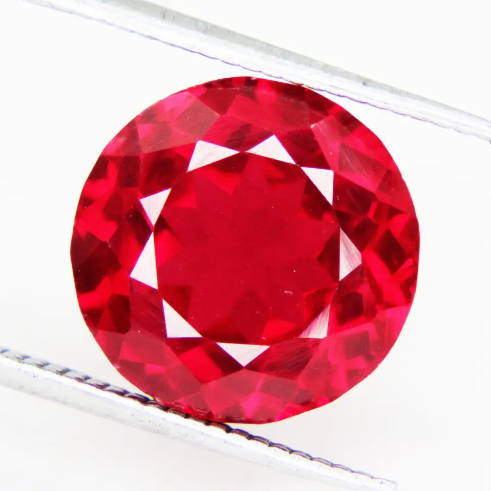 16.15 Ct AAA Natural Flawless Burmese Red Ruby Round Loose Certified ...