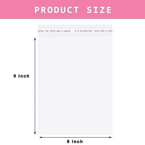 200 Pcs 6x9 Inch Self Seal Clear Plastic Poly Bags for Bakery Cookies ...