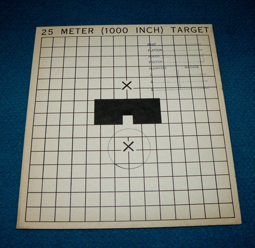 5 Vintage : 25 METER (1000 INCH) TARGET Vietnam Era G.I. @ Range Ready ...