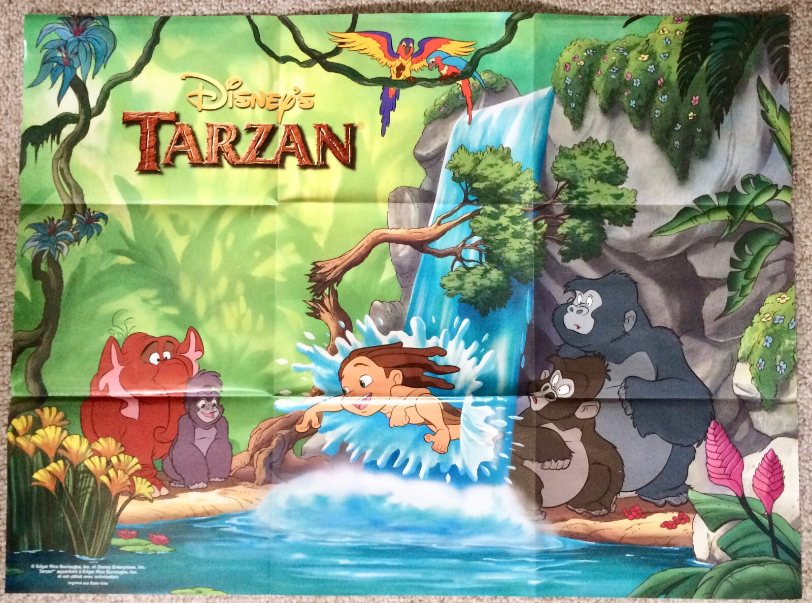 FOLDED DISNEY TARZAN MOVIE POSTER 22 X 30 | eBay