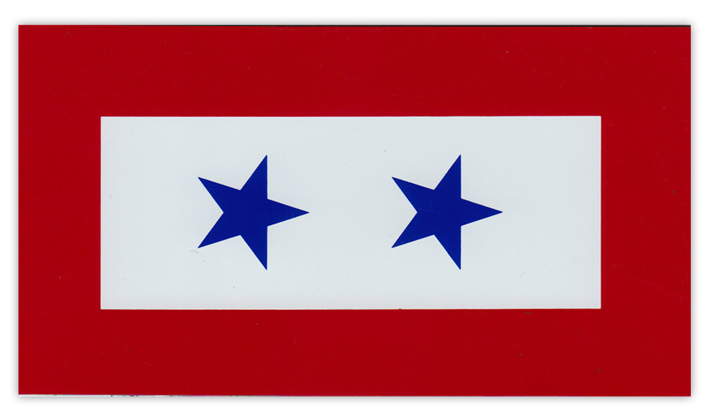Magnetic Bumper Sticker - Blue Star Service Flag - 2 Stars - Military ...