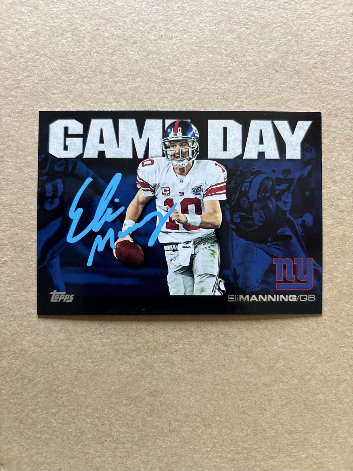 Eli Manning Signed Autograph 2011 Topps Game Day Insert Card NY Giants ...