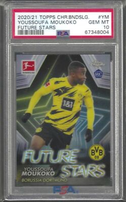 YOUSSOUFA MOUKOKO 2020-21 TOPPS CHROME FUTURE STARS REFRACTOR RC PSA 10 ...