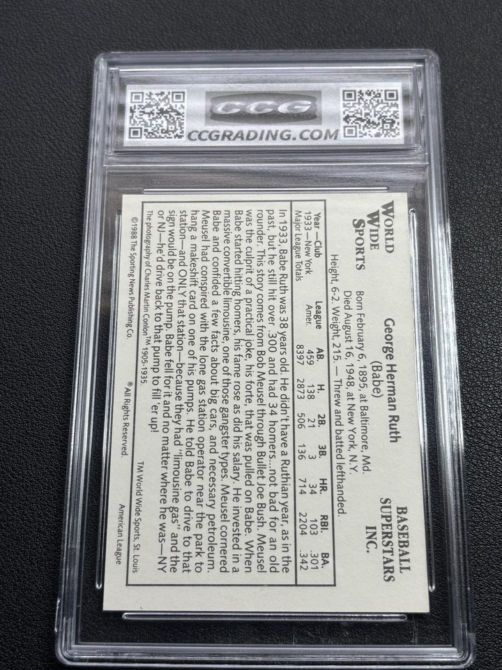Babe Ruth 1988 American All Stars Sporting News CCG 10 | eBay