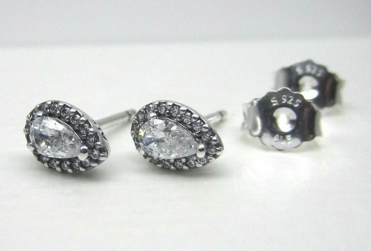 NEW Authentic Pandora #296252CZ Radiant Teardrops Stud Earrings with ...
