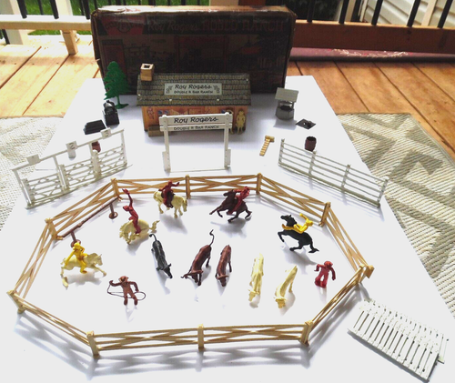 Vintage 1950's Roy Rogers Rodeo Ranch Play Set w/Original Box ...