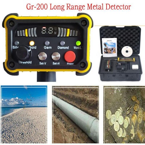 GR-200 Underground Metal Detector Long Range Gold Gems Detectors Finder ...