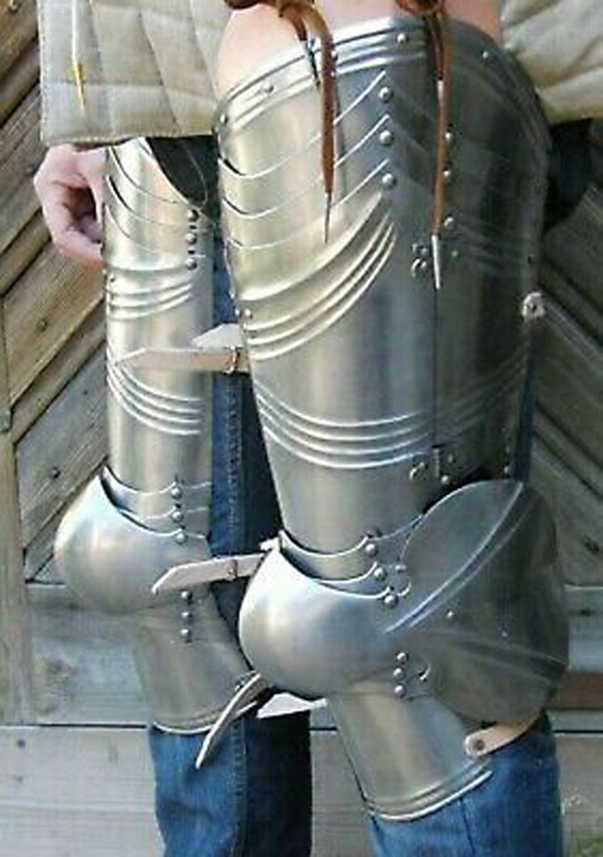 18 GA Gothic Steel Plates Armour Thigh Protection Medieval Late Gothic ...