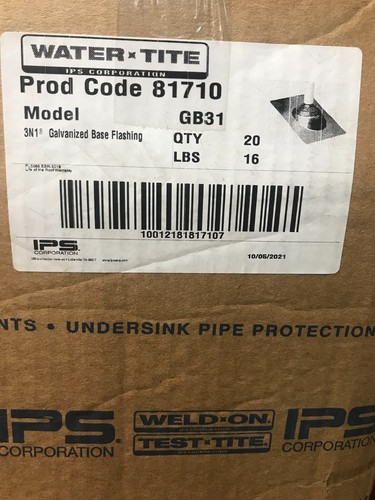 IPS Roofing Products 81710 3N1 Galvanized Base Flashing (Box of 20) | eBay