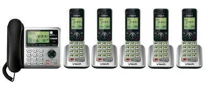 VTech CS6649-5 DECT 6.0 Expandable Corded/Cordless Phone with Answering ...