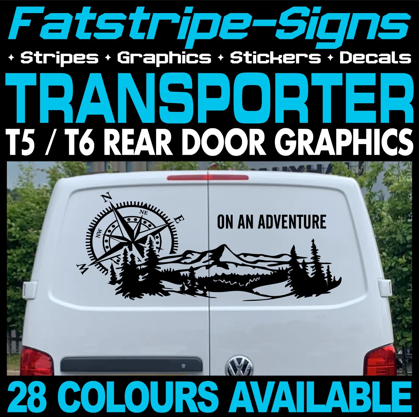 to fit VW TRANSPORTER T5 T6 COMPASS & MOUNTAIN STICKERS GRAPHICS VAN ...