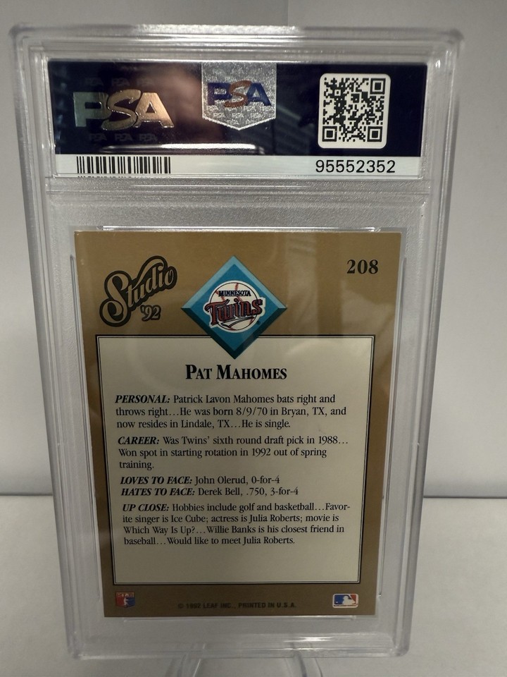 Pat Mahomes 92 Studio Signed PSA /DNA Cert Auto 10 Who’s Your Daddy ...