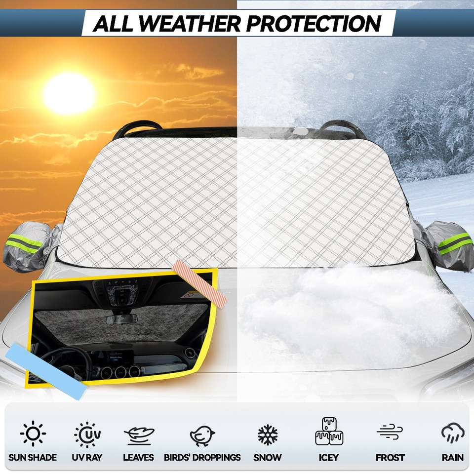 Magnetic Car Windscreen Cover Ice Frost Shield Snow Protector Sun Shade ...